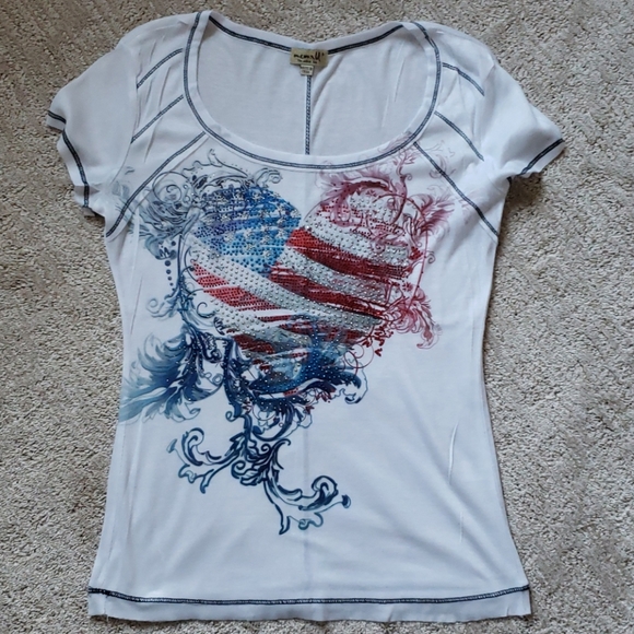 ONE WORLD | Tops | One World Womens Patriotic Tee | Poshmark